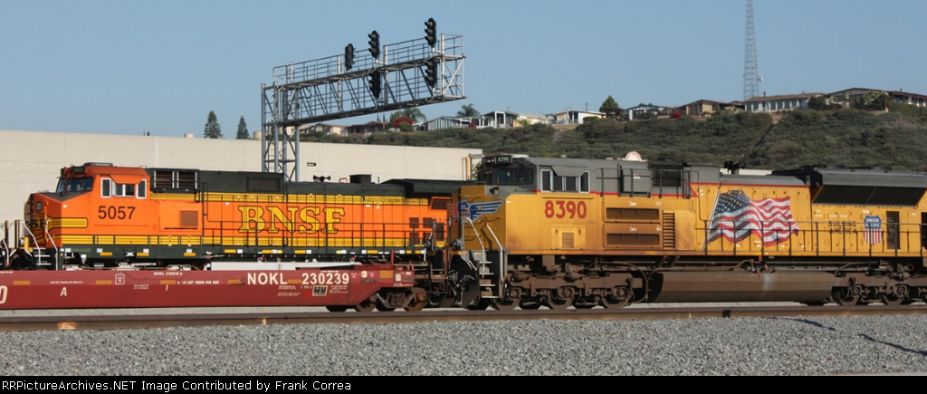 BNSF 5057 and UP 8390